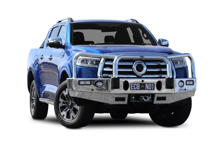 ECB GWM Cannon 09 2020 to Winch Bullbar With Bumper Lights in Polished Finish